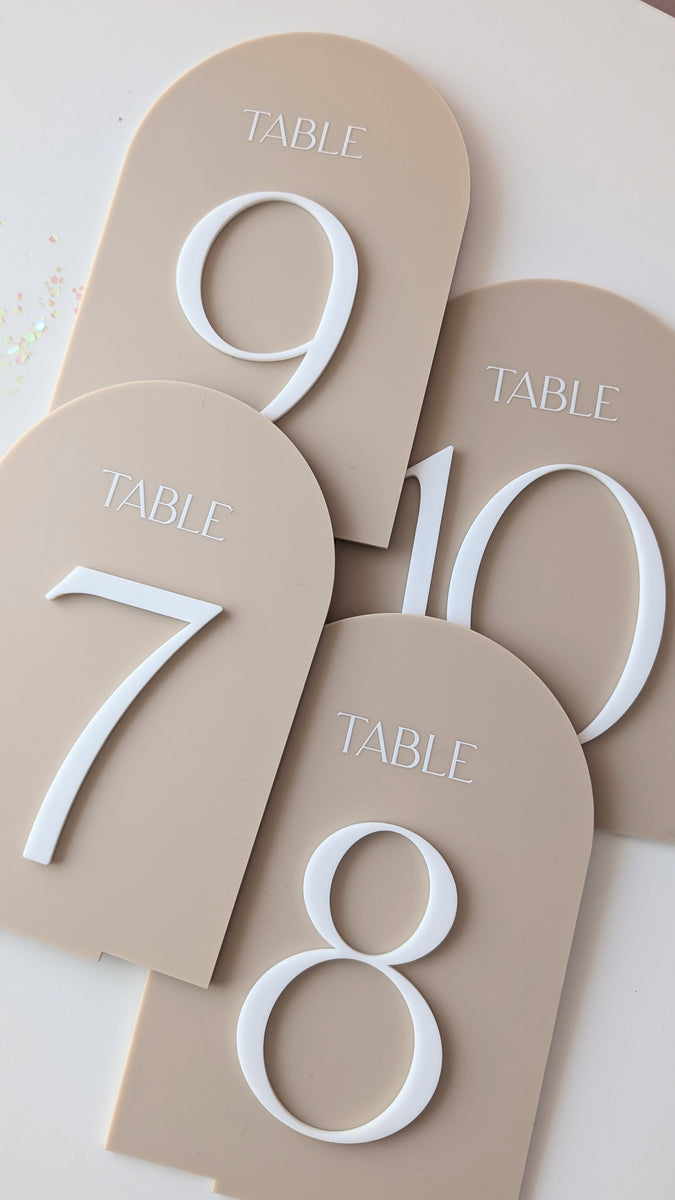 Beige & White Table Numbers – AALVO